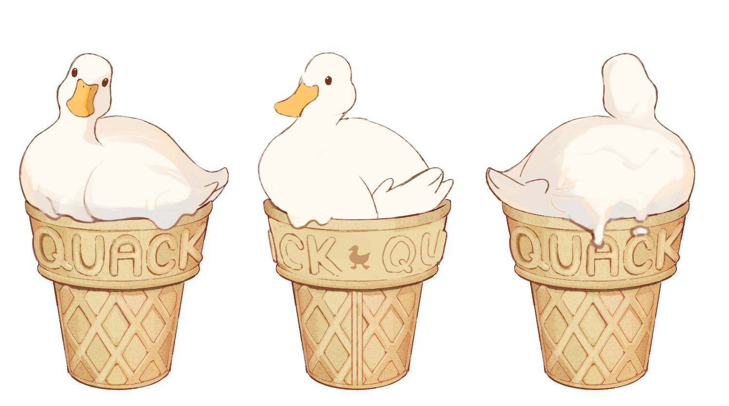 Duck icecream Melted duck design quack 3D model 3D printable | CGTrader