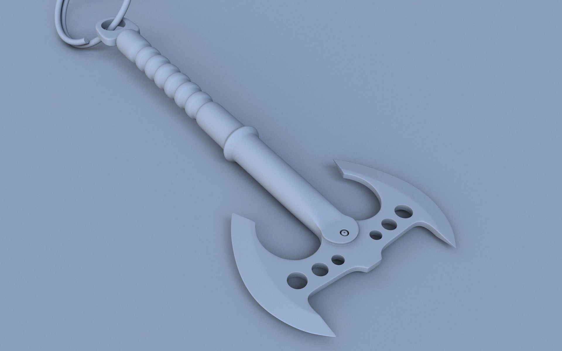 Axe keychain 3D model 3D printable | CGTrader