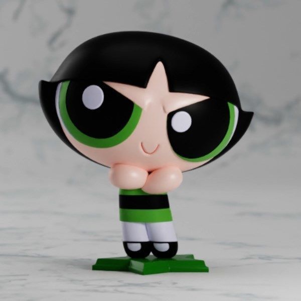 Powerpuff Girls Buttercup Statue Keychain model for 3D printing 3D ...