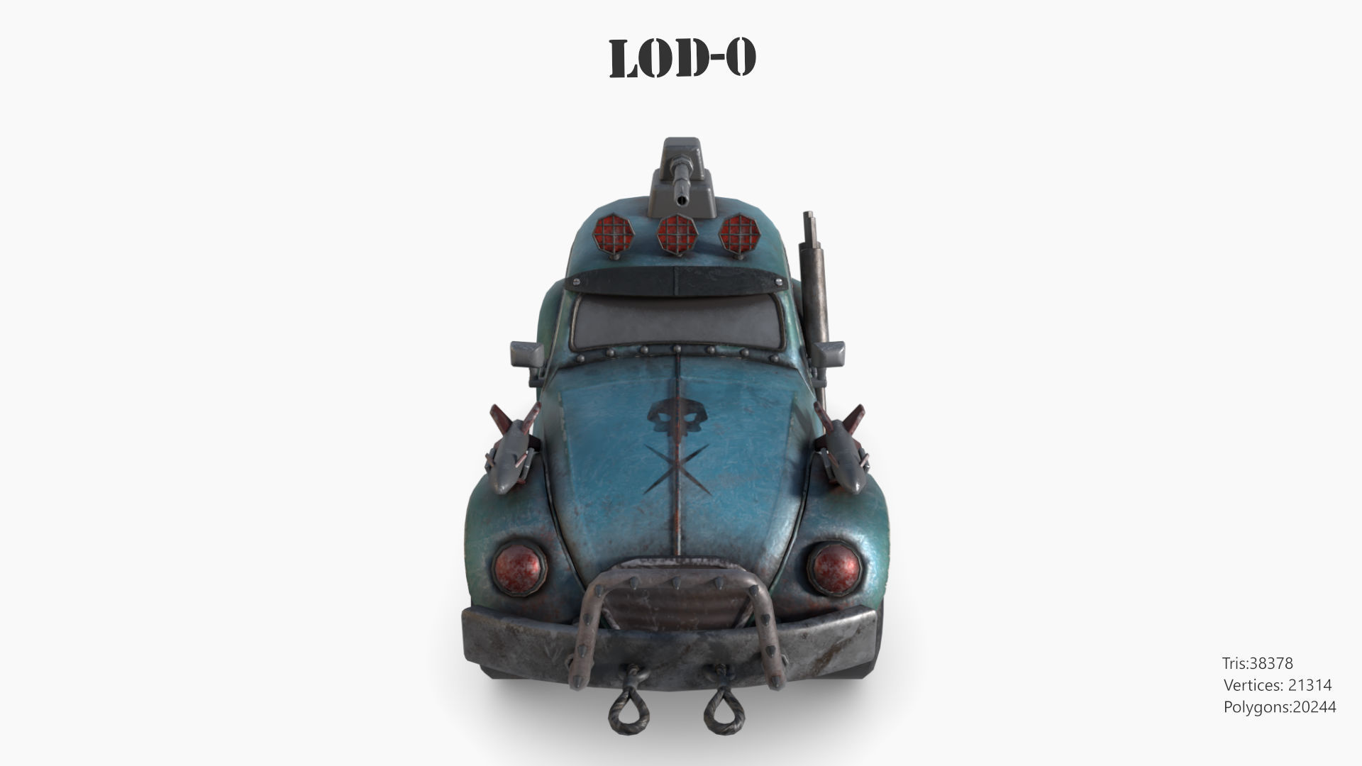 3D model Post Apocalyptic Volkswagen Beetle Low-poly War Car Game Asset ...