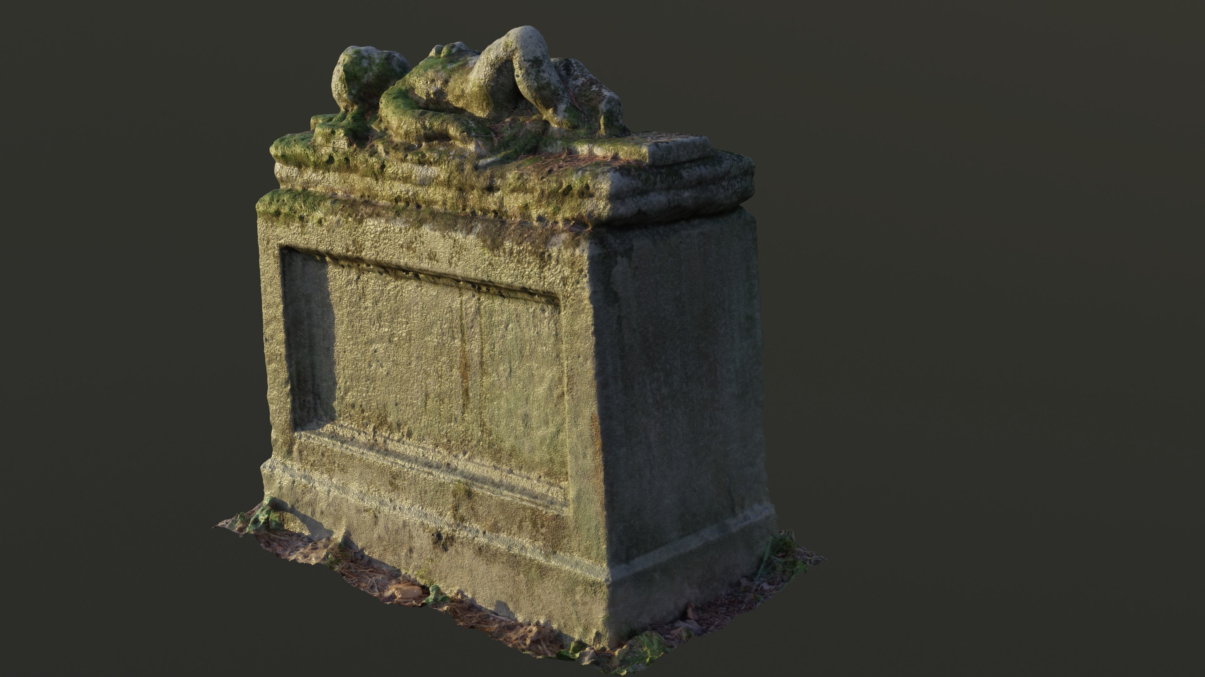 Old overgrown gravestone 3D model | CGTrader