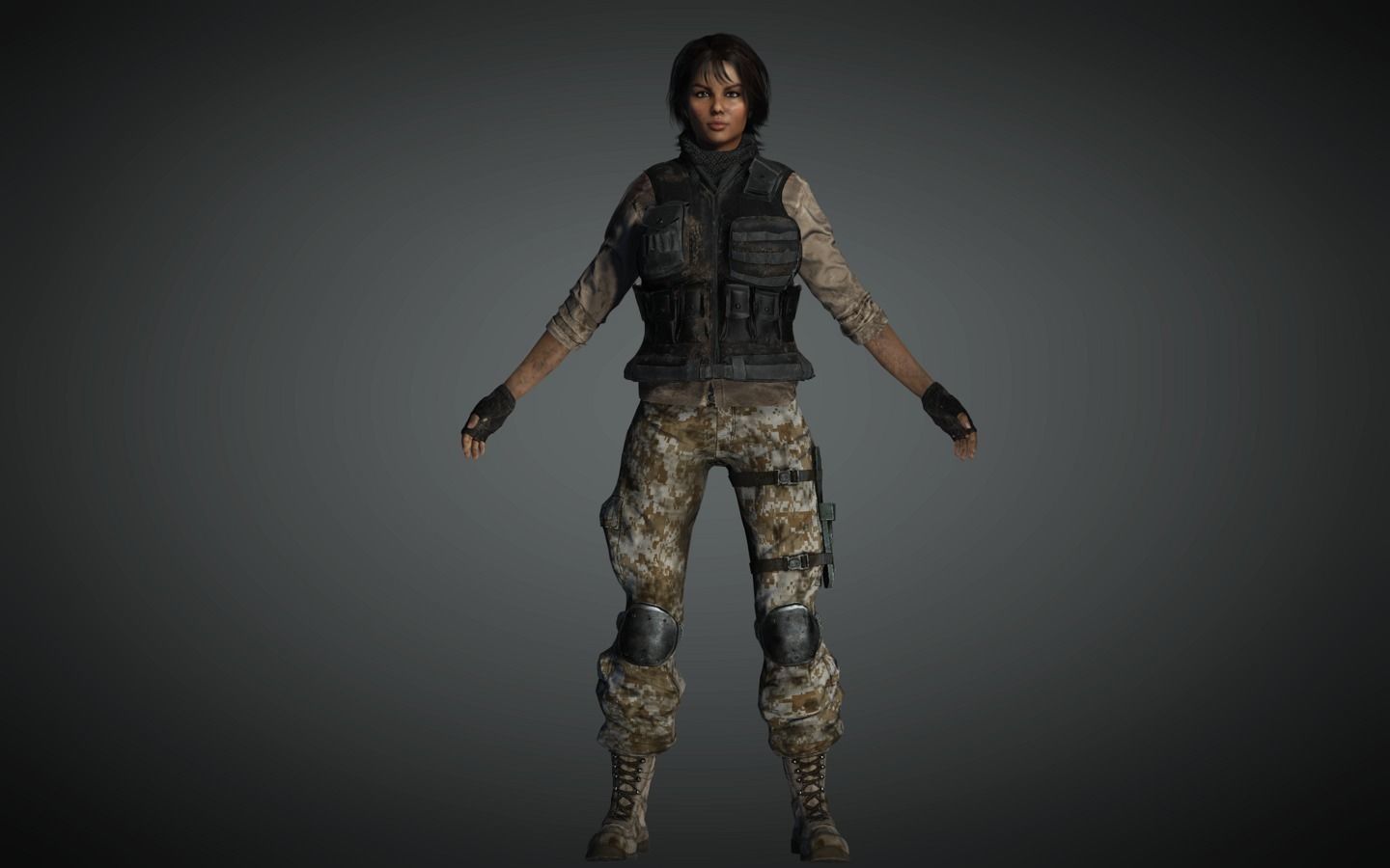 3D model AAA Military Female Character 01 VR / AR / low-poly | CGTrader