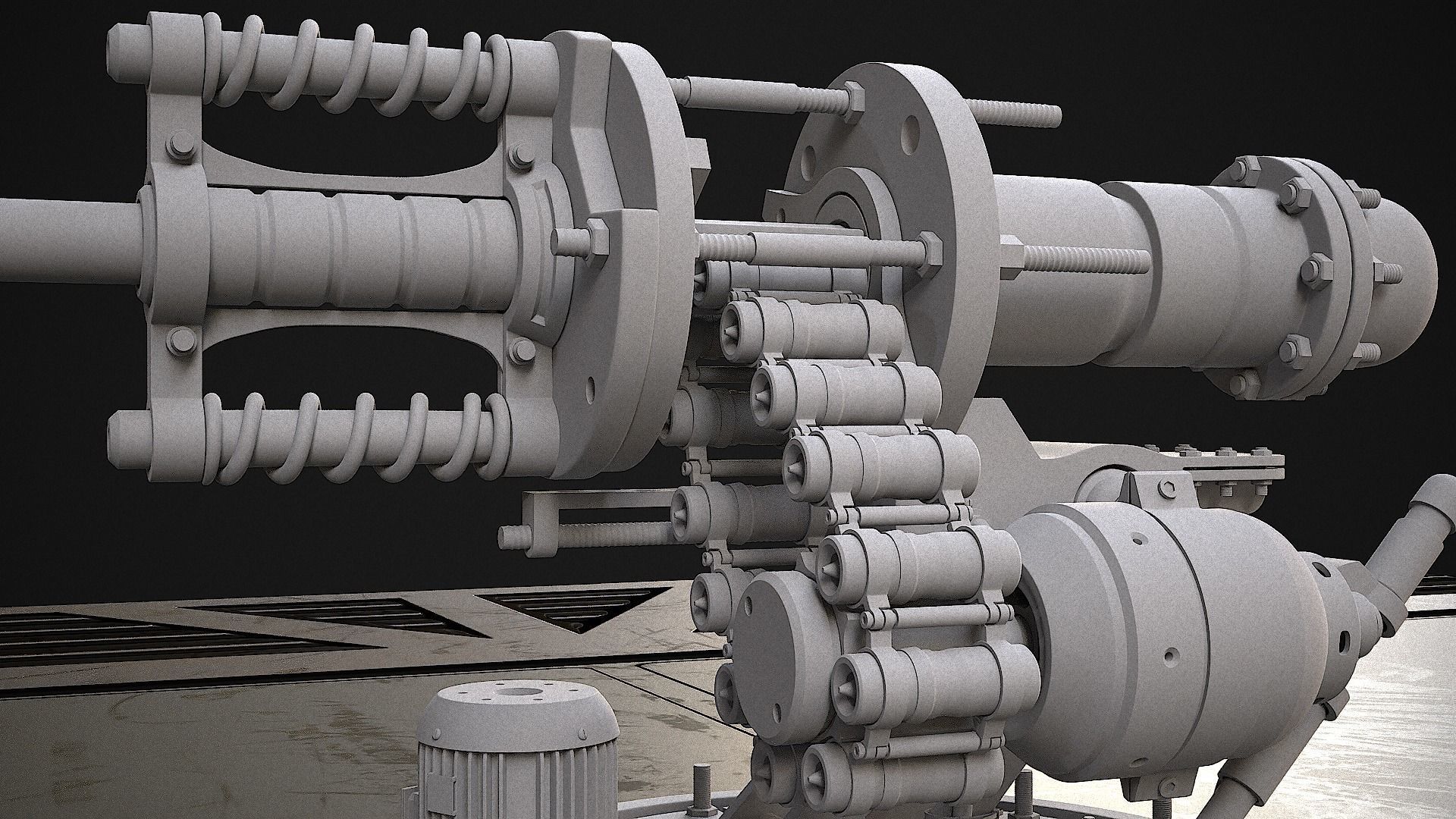 Chain autocannon 3D model | CGTrader