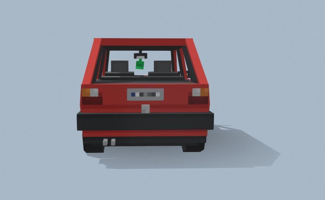 3D model Volkswagen Golf Mk2 - Minecraft Car VR / AR / low-poly | CGTrader