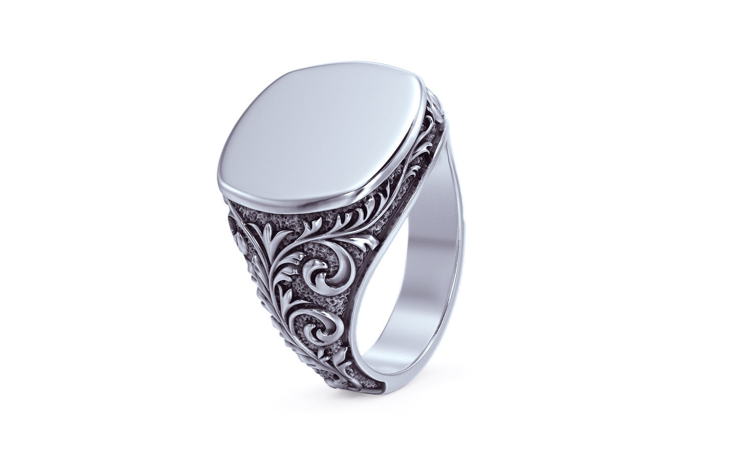 filigree signet ring 3D model 3D printable | CGTrader