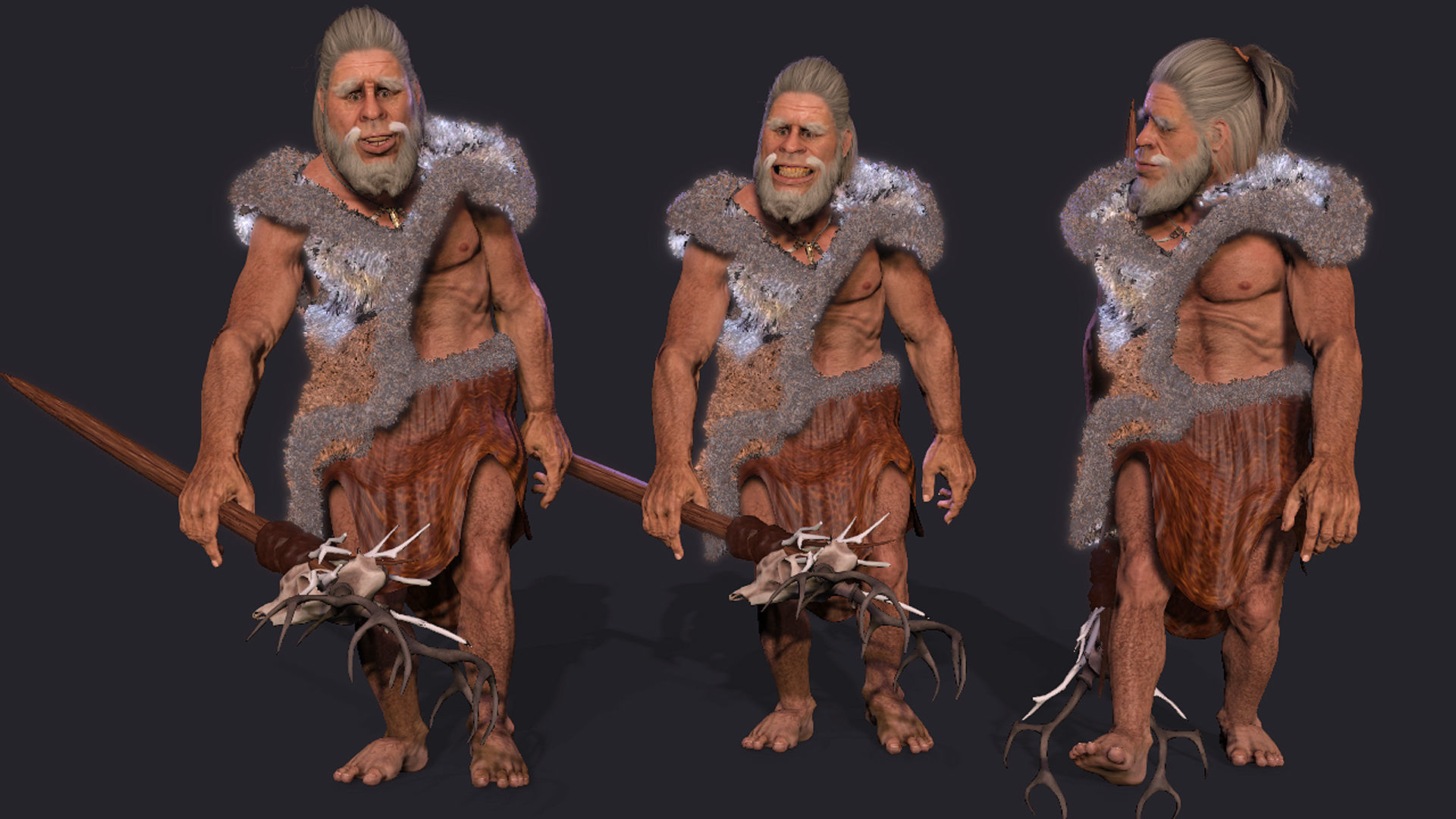 Caveman High quality character full Rigged and Animated 3D model ...