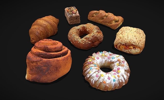 3D model Sweets Group - 7 Photoscaned sweets VR / AR / low-poly | CGTrader