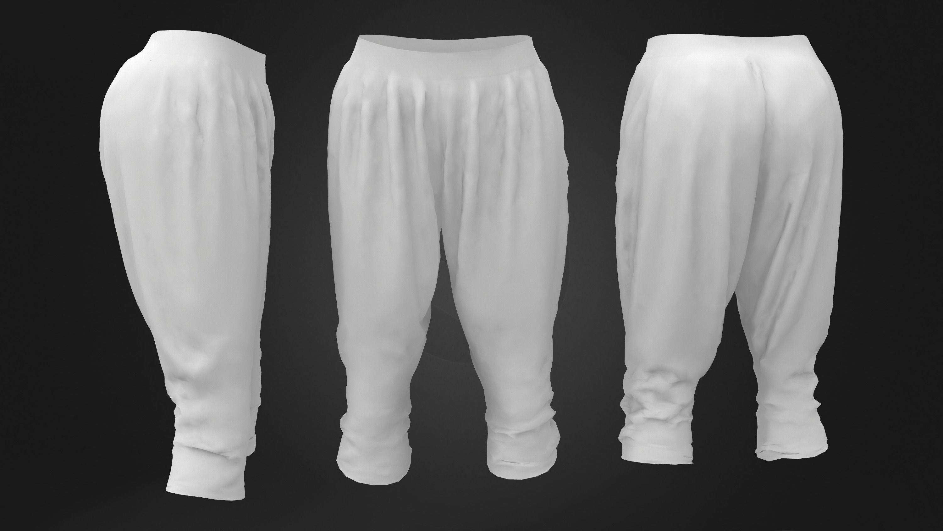 3D model Ladies Jersey Harem Capris VR / AR / low-poly | CGTrader