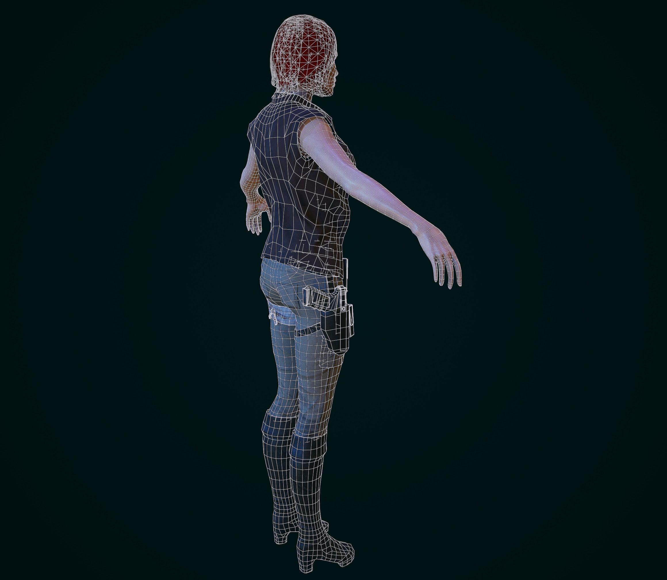 3D model Zombie hunter girl VR / AR / low-poly | CGTrader