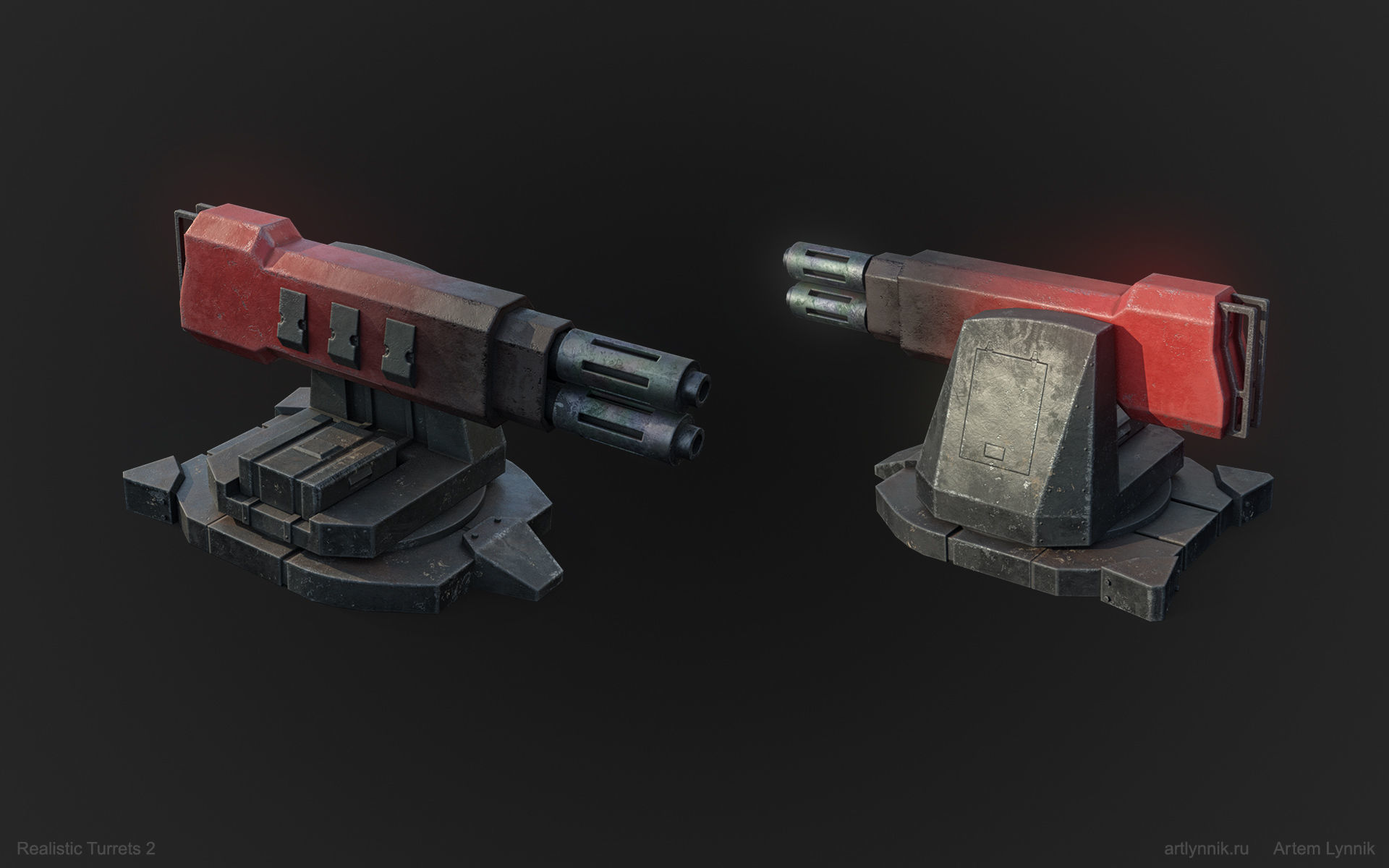 3D model Ten Realistic Turrets VR / AR / low-poly | CGTrader