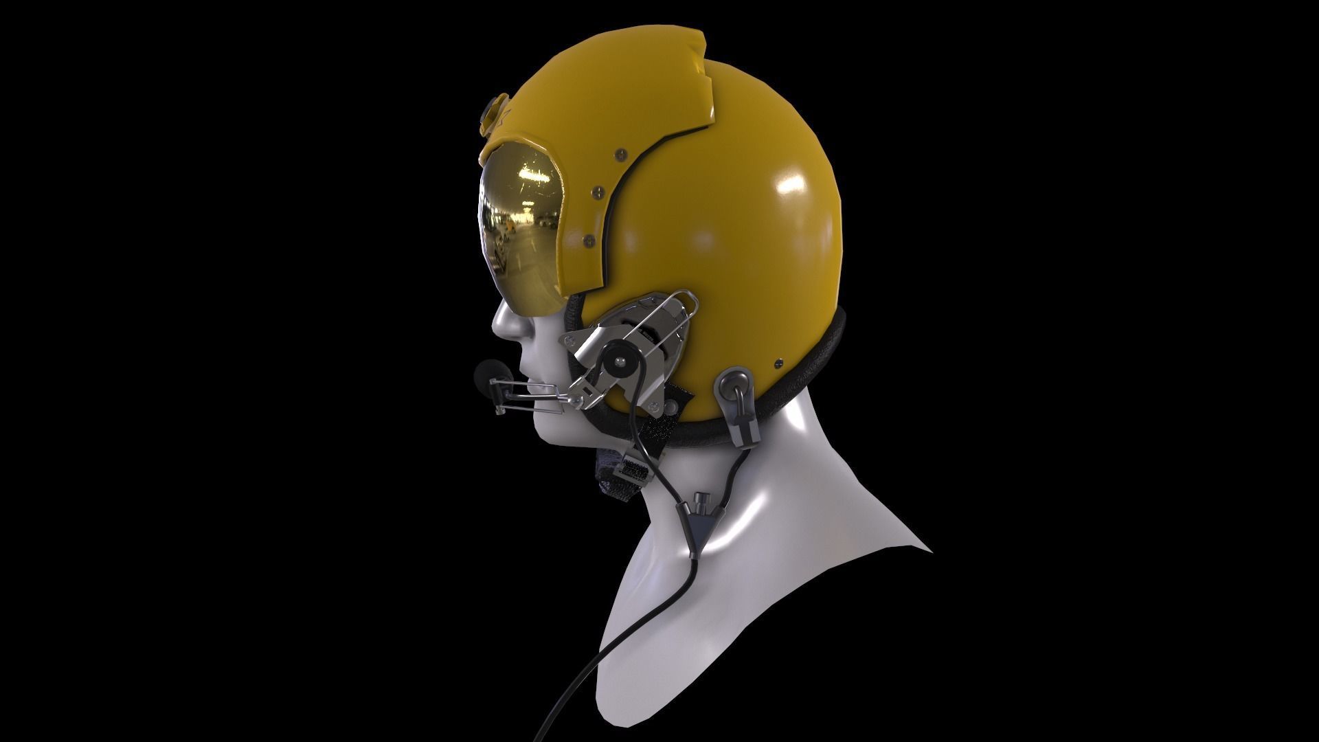 3D model Fighter pilot helmet HGU-33 with MBU-12 oxygen mask VR / AR ...