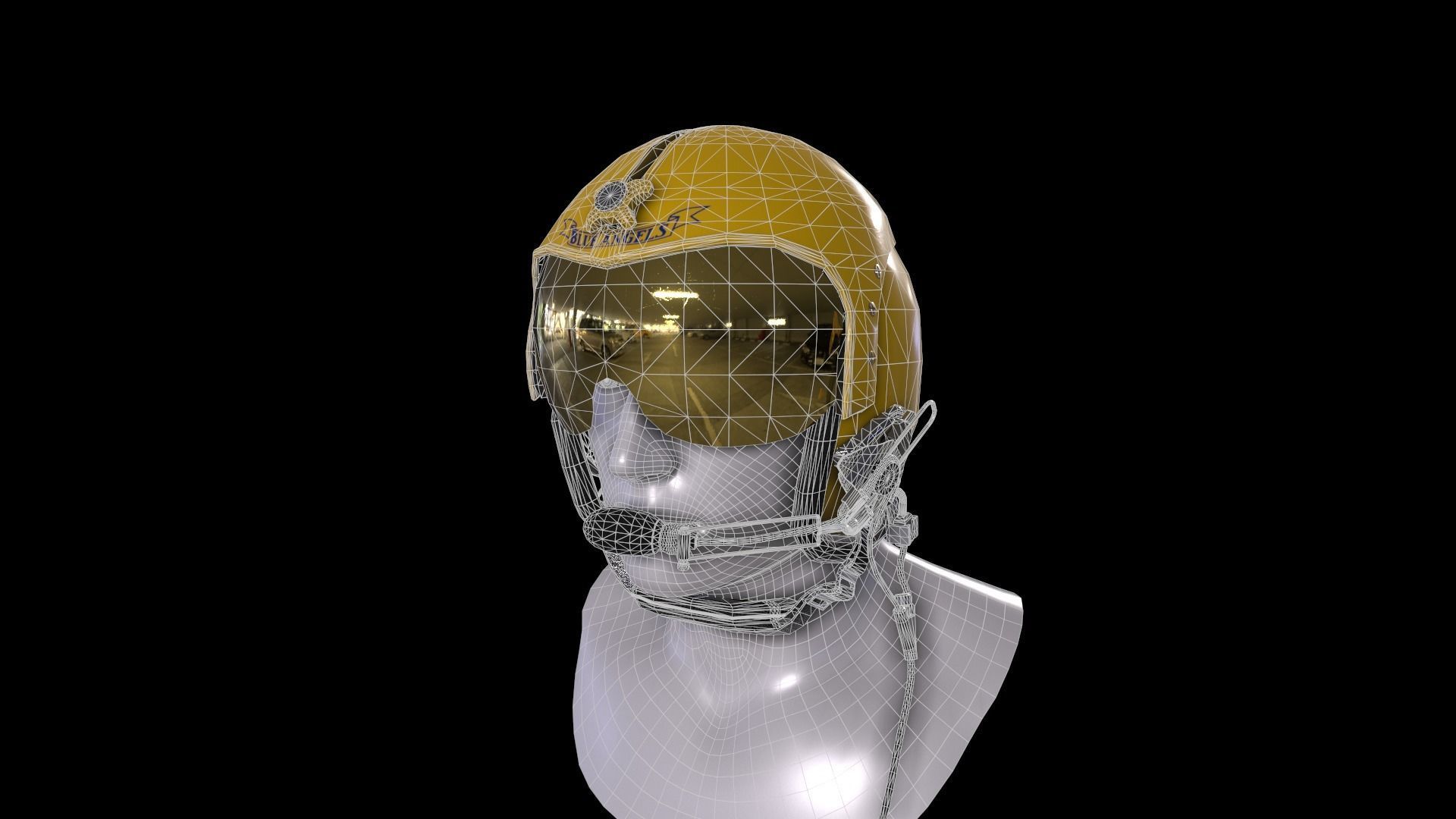 3D model Fighter pilot helmet HGU-33 with MBU-12 oxygen mask VR / AR ...