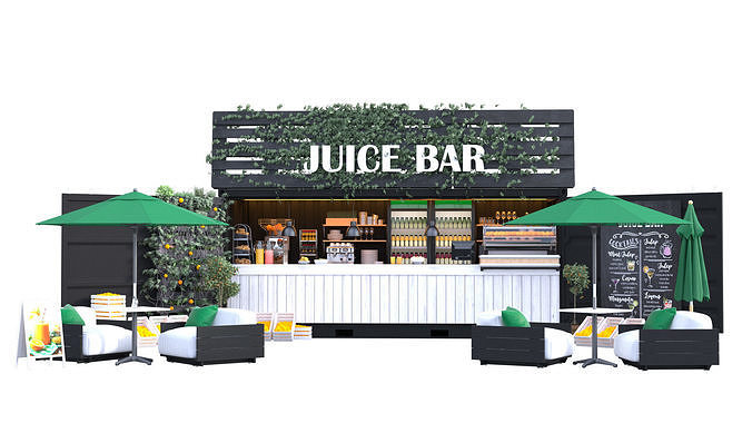Container Juice Cafe 3D model | CGTrader