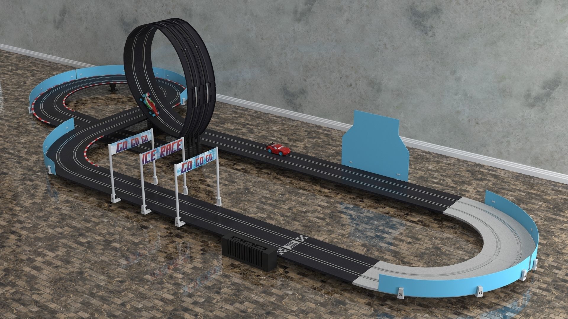 Toy Racing Car Track with Cars Generic 3D model | CGTrader