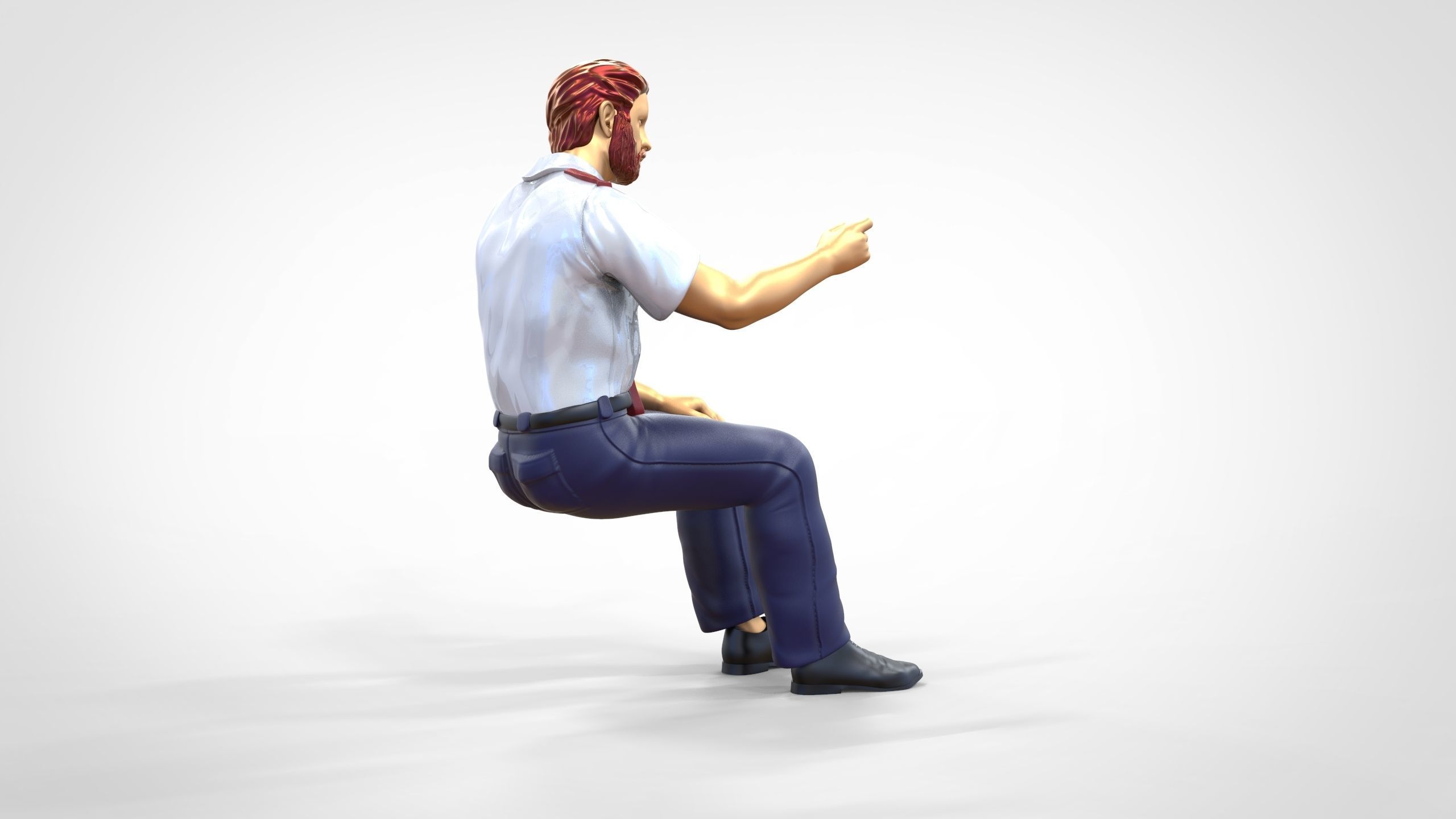 N6 Sitting Man Pilot 3D model 3D printable | CGTrader
