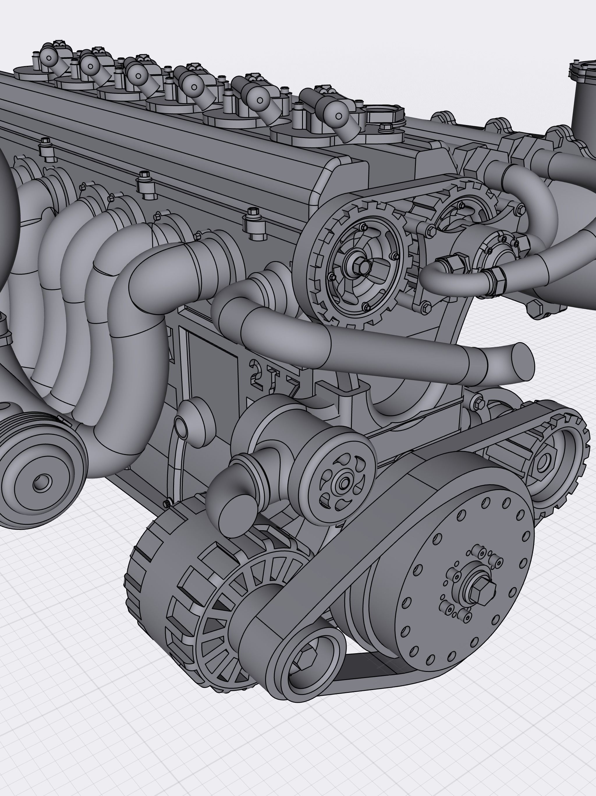 TITEN Billet Toyota 2JZ Turbo engine High Detail Supra motor 3D model ...