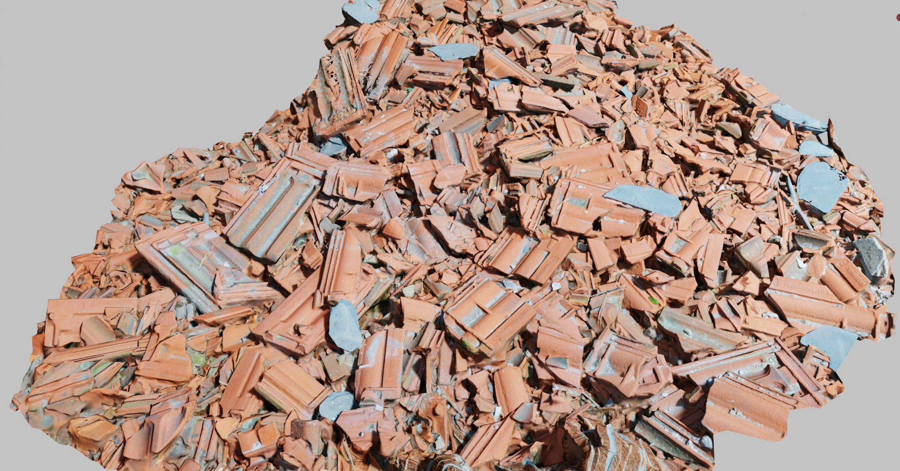 3D model Roof Rubble Pile Debris Tiles Scan PBR VR / AR / low-poly ...