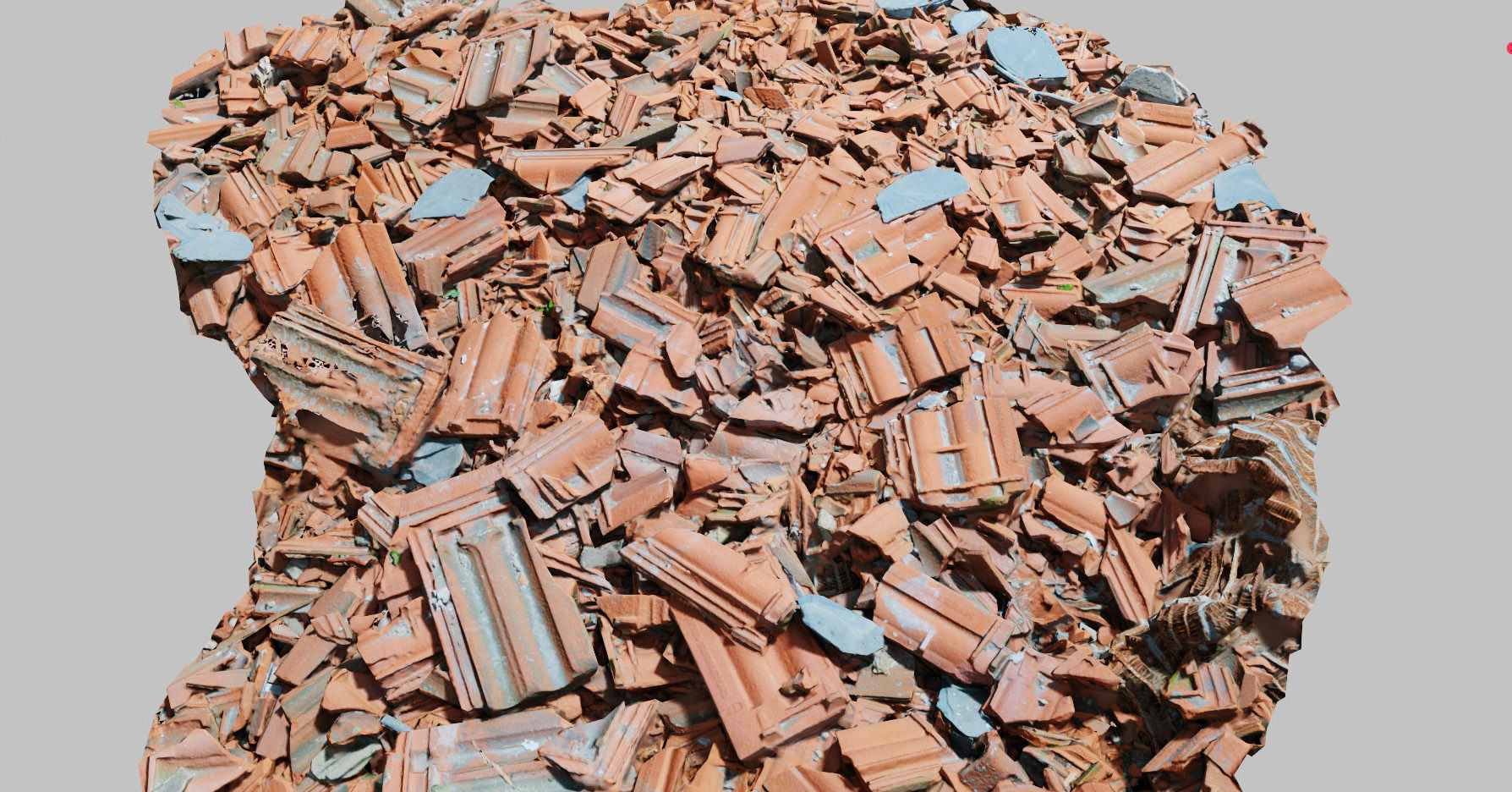 3D model Roof Rubble Pile Debris Tiles Scan PBR VR / AR / low-poly ...