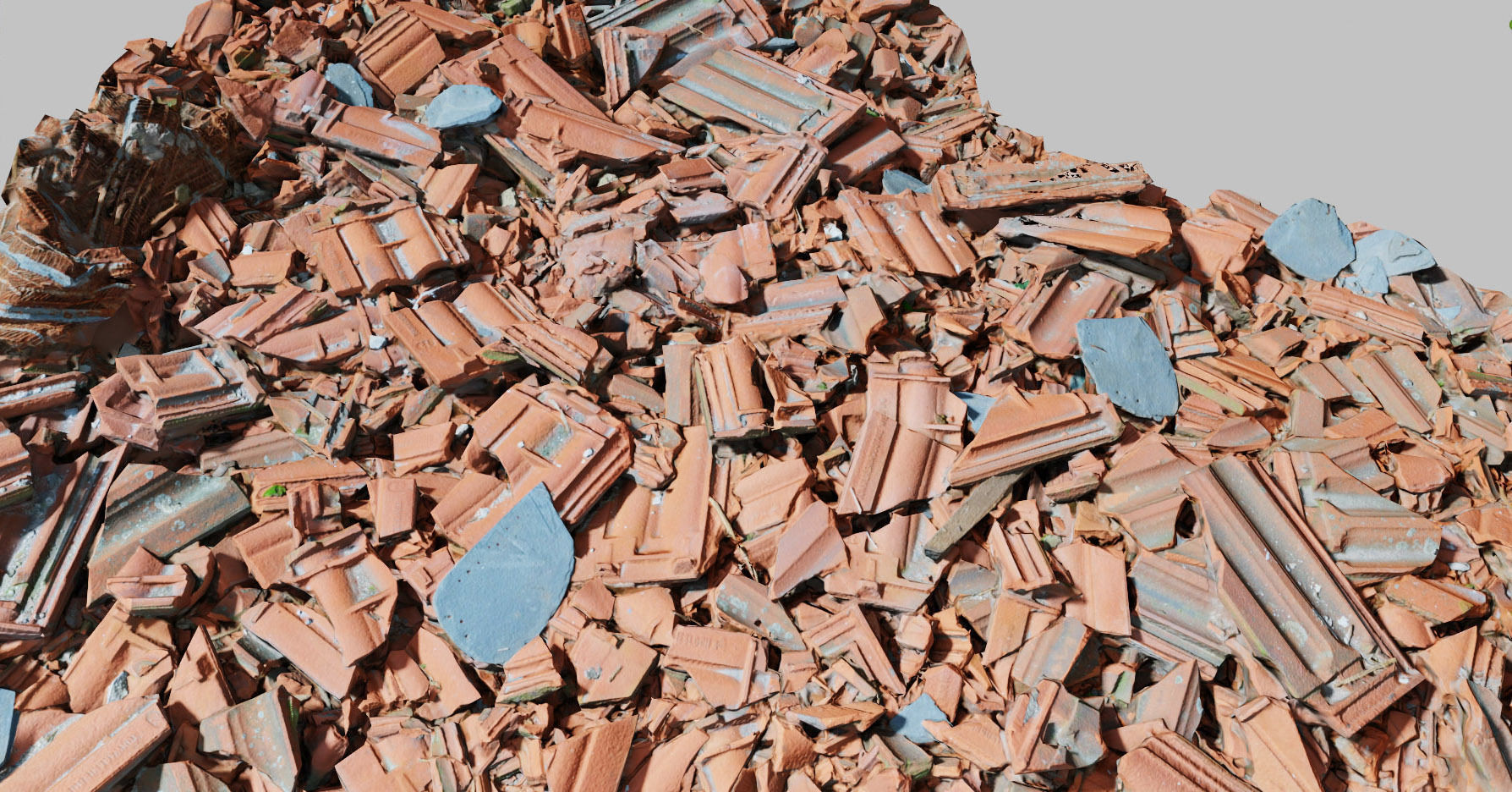 3D model Roof Rubble Pile Debris Tiles Scan PBR VR / AR / low-poly ...