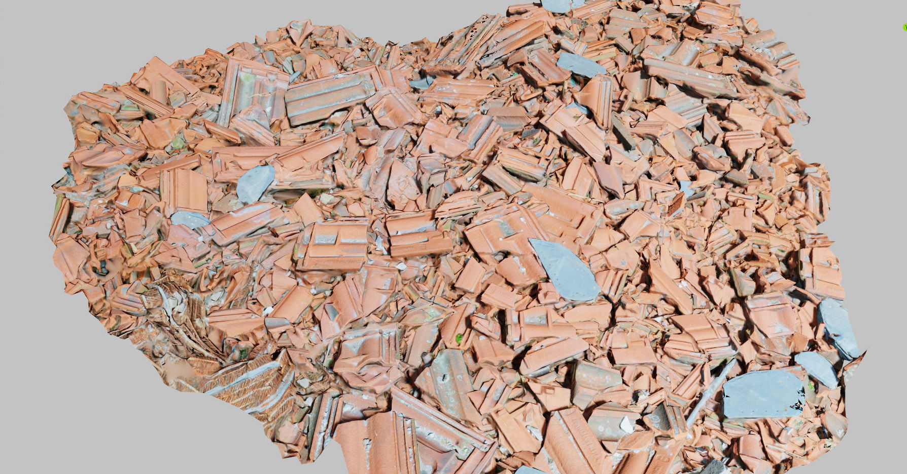 3D model Roof Rubble Pile Debris Tiles Scan PBR VR / AR / low-poly ...