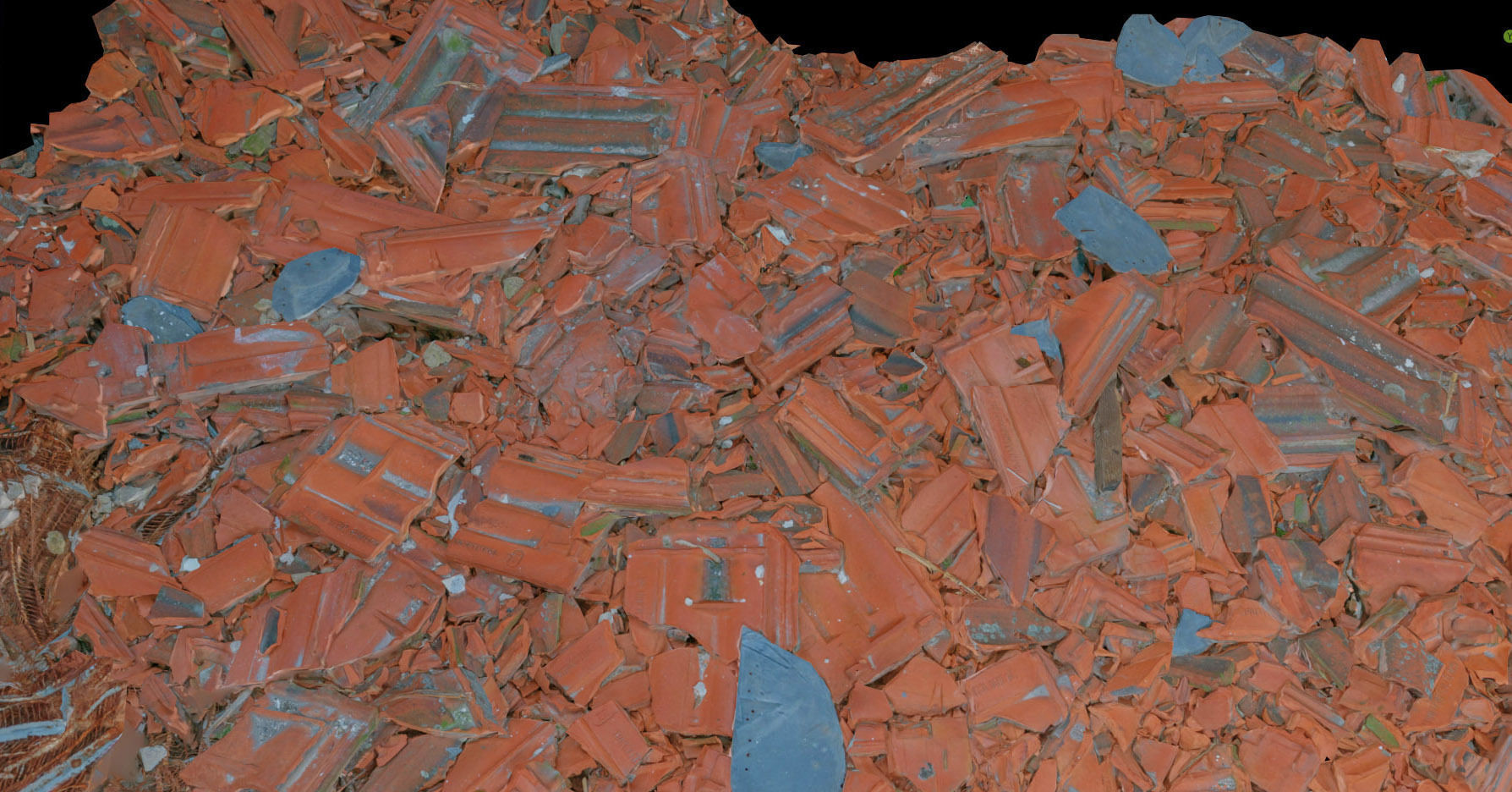 3D model Roof Rubble Pile Debris Tiles Scan PBR VR / AR / low-poly ...