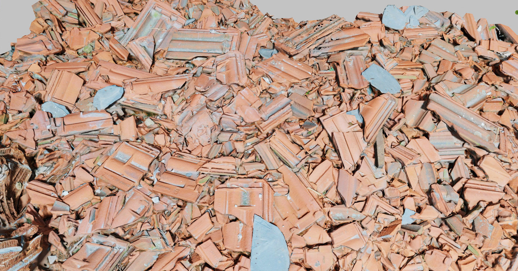 3D model Roof Rubble Pile Debris Tiles Scan PBR VR / AR / low-poly ...