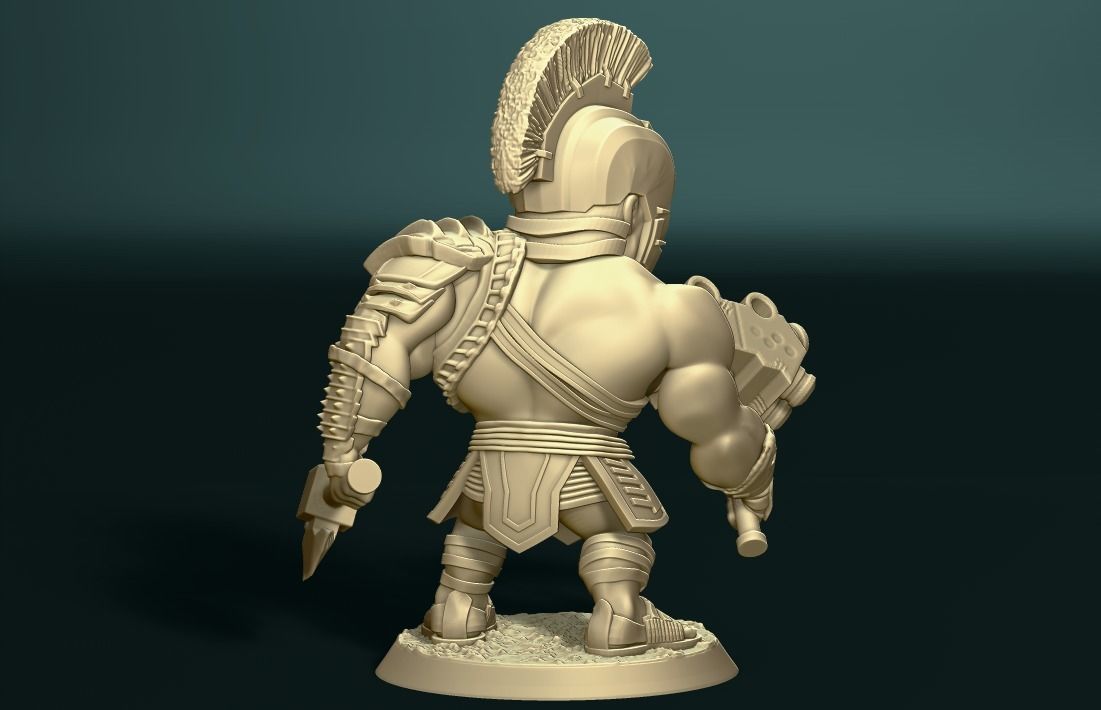Chibi gladiator hulk 3D model 3D printable | CGTrader
