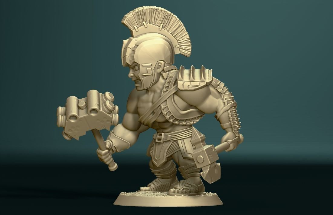 Chibi gladiator hulk 3D model 3D printable | CGTrader