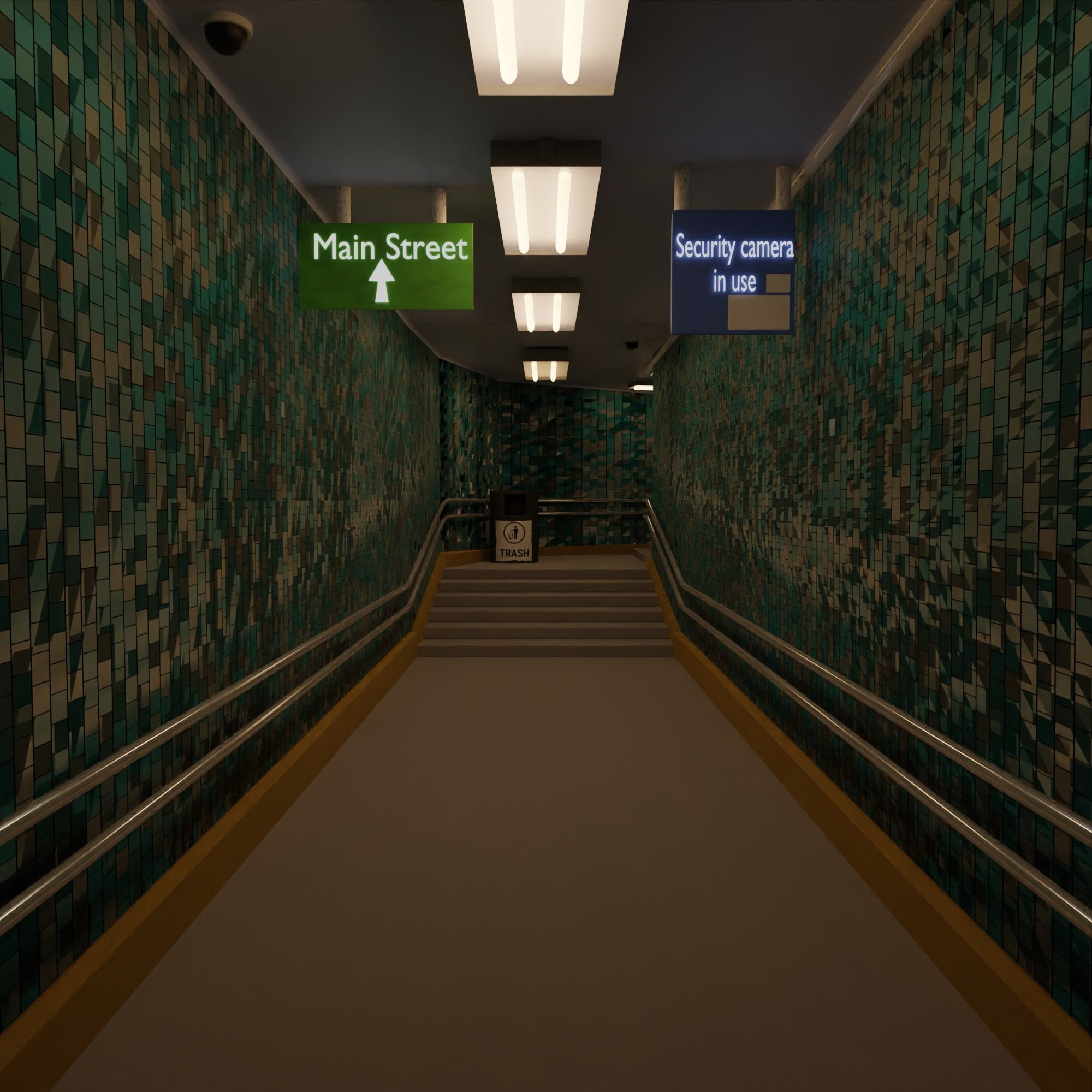 Subway and metro station hallway free VR / AR / low-poly 3D model ...
