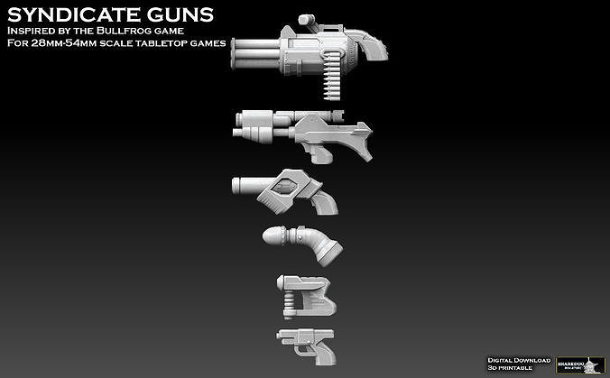 Syndicate Guns 3D model 3D printable | CGTrader