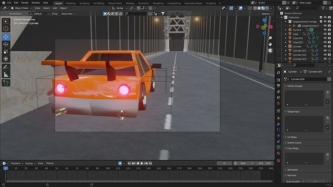 Car Animation with Bridge free 3D model animated rigged | CGTrader