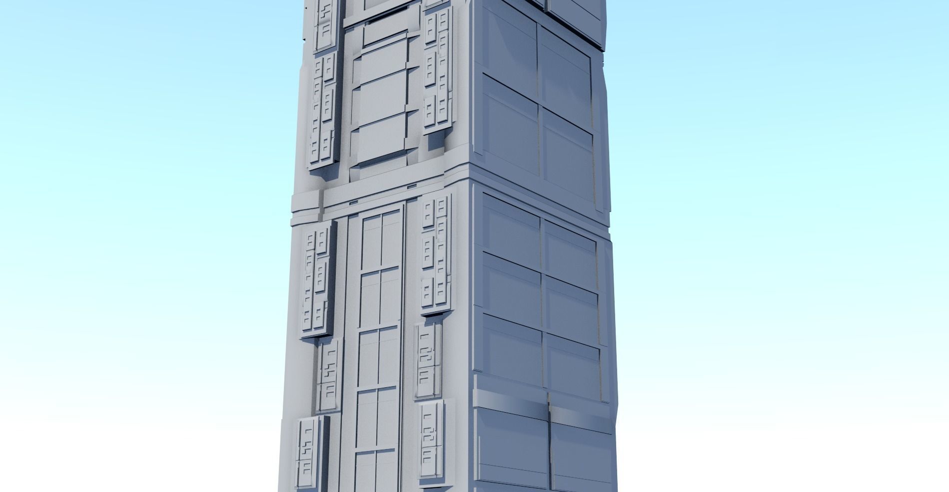 futuristic building 01 - gits set 3D model | CGTrader