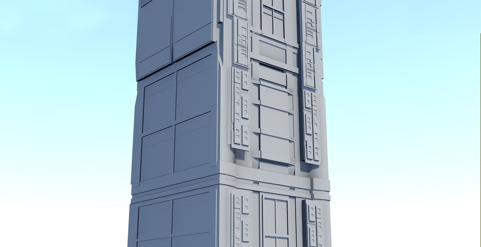 futuristic building 01 - gits set 3D model | CGTrader