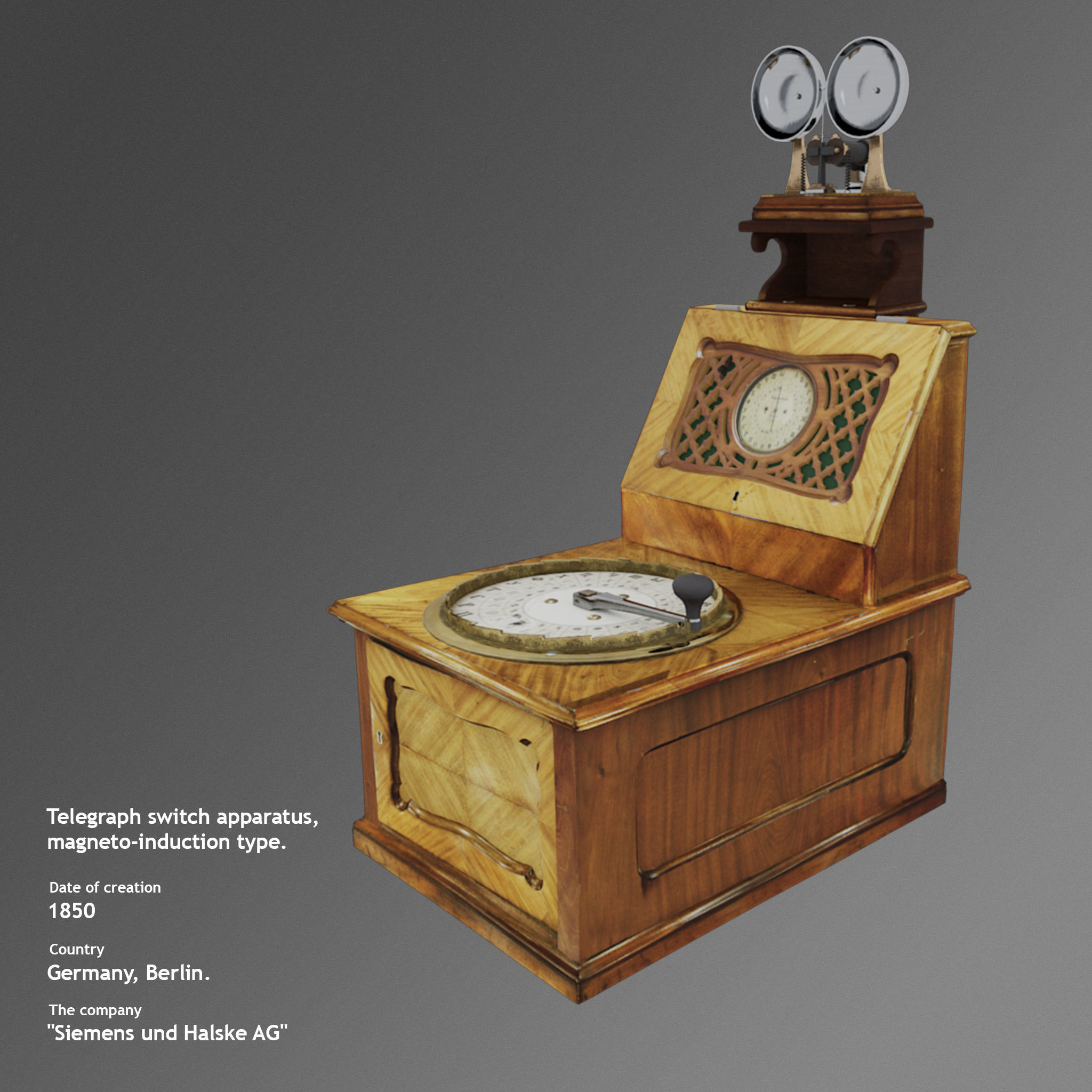 3D model Telegraph switch apparatus magneto-induction type VR / AR ...