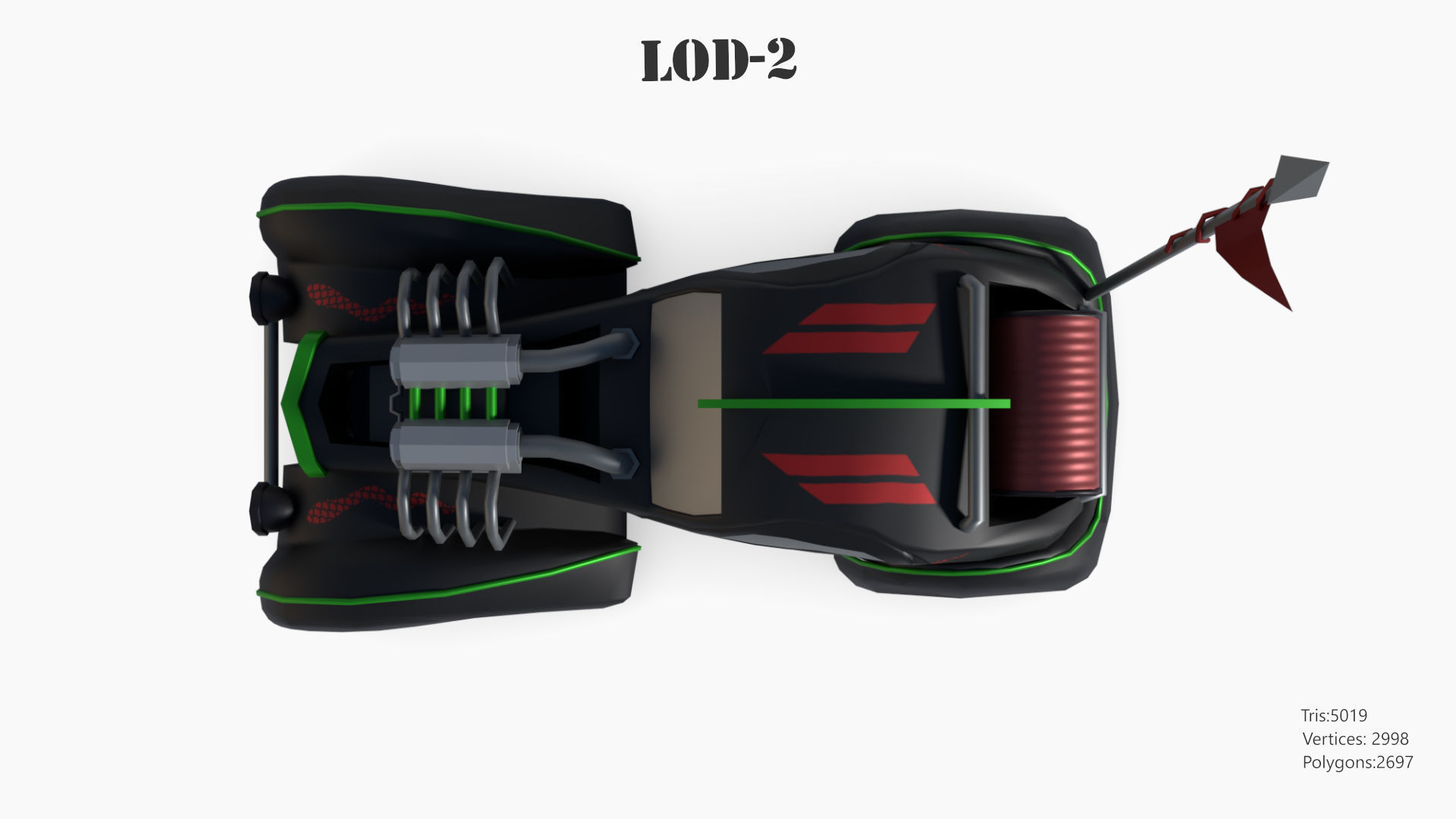 3D model Post Apocalyptic Bugatti Low-poly War Car Game Asset VR / AR ...