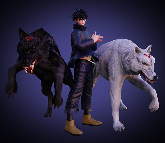 Megumi and his divine dogs 3D model 3D printable | CGTrader