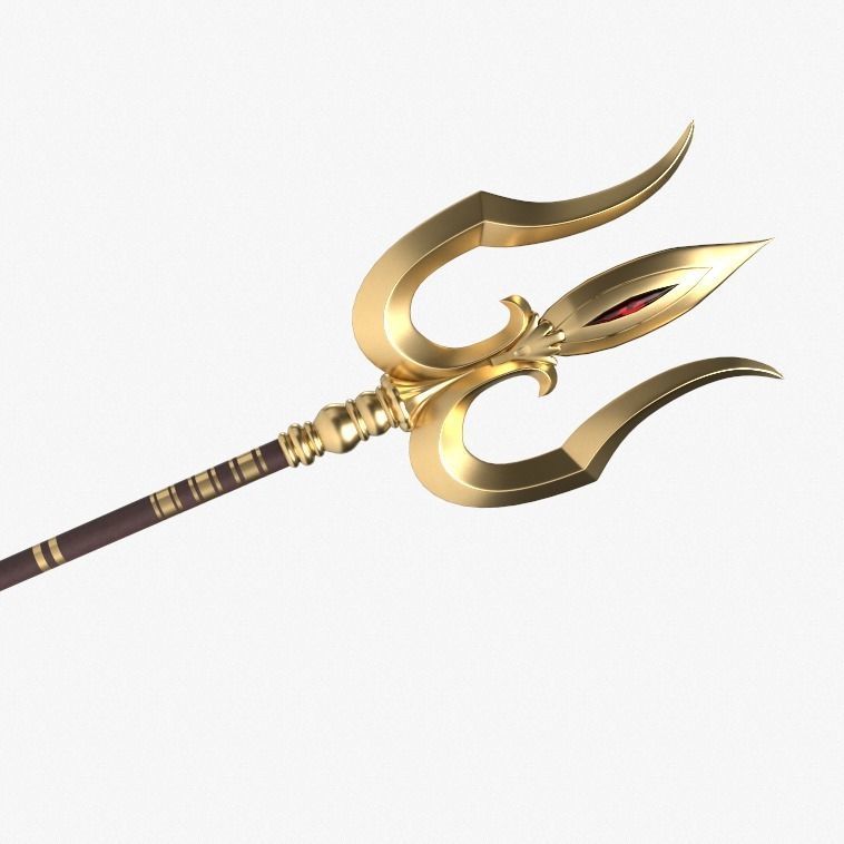 3D model Trishul in gold VR / AR / low-poly | CGTrader