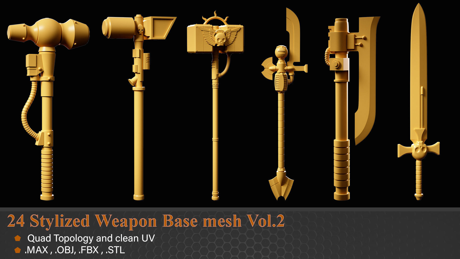 3D model 24 Stylized Weapon Base mesh Vol2 VR / AR / low-poly | CGTrader