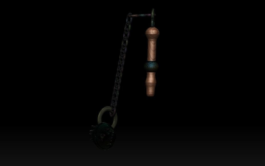 stylized fantasy flail 3D model | CGTrader