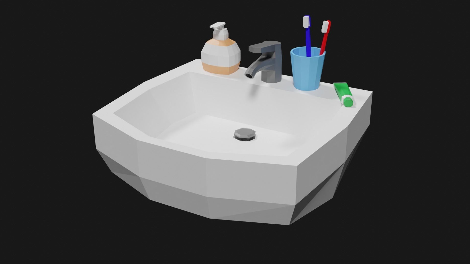 3D model Lowpoly Sink VR / AR / low-poly | CGTrader