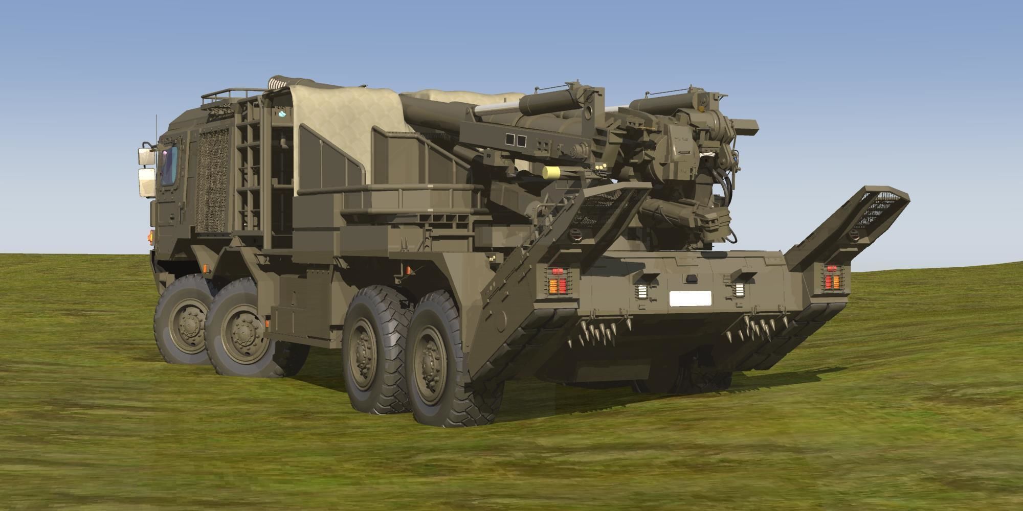 JGSDF type 19 155mm wheeled self propelled howitzer 3D model | CGTrader