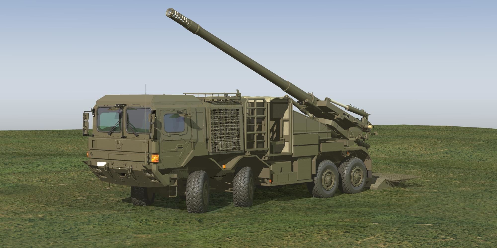 JGSDF type 19 155mm wheeled self propelled howitzer 3D model | CGTrader