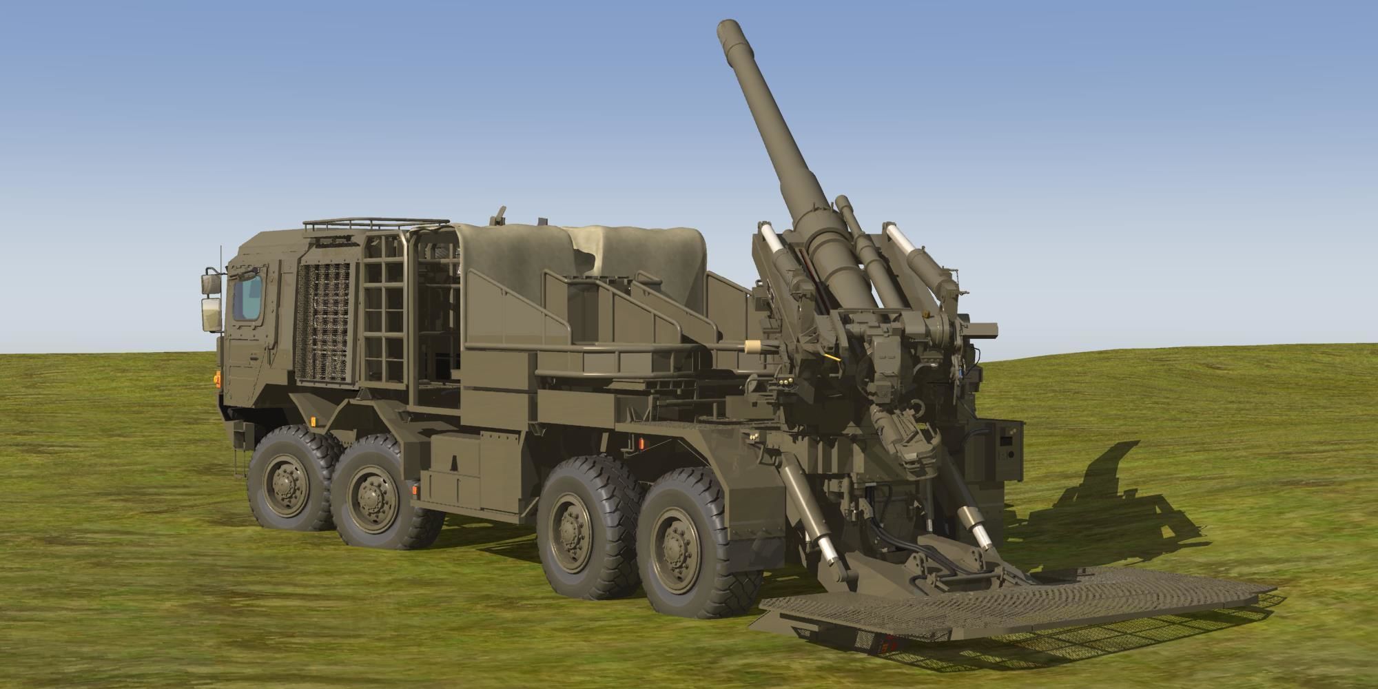 JGSDF type 19 155mm wheeled self propelled howitzer 3D model | CGTrader