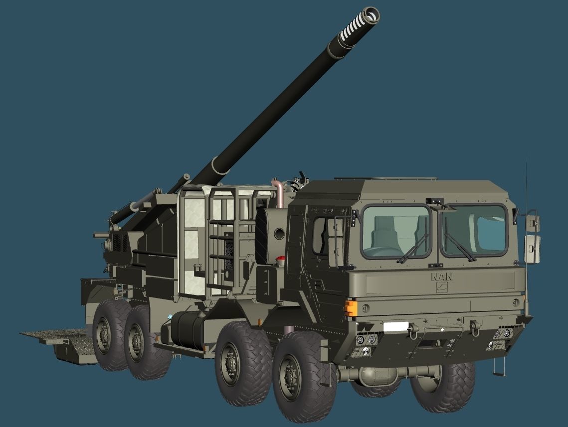 JGSDF type 19 155mm wheeled self propelled howitzer 3D model | CGTrader