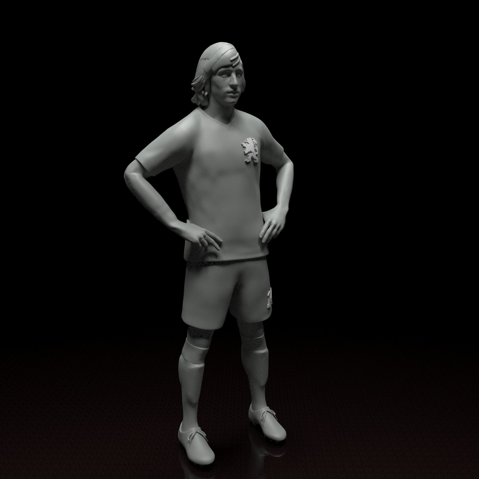 Johan Cruyff football player stl file 3D print model 3D model 3D ...