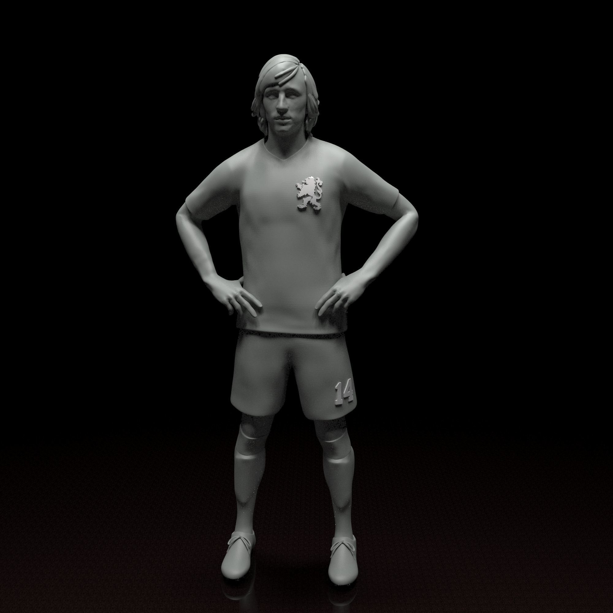 Johan Cruyff football player stl file 3D print model 3D model 3D ...