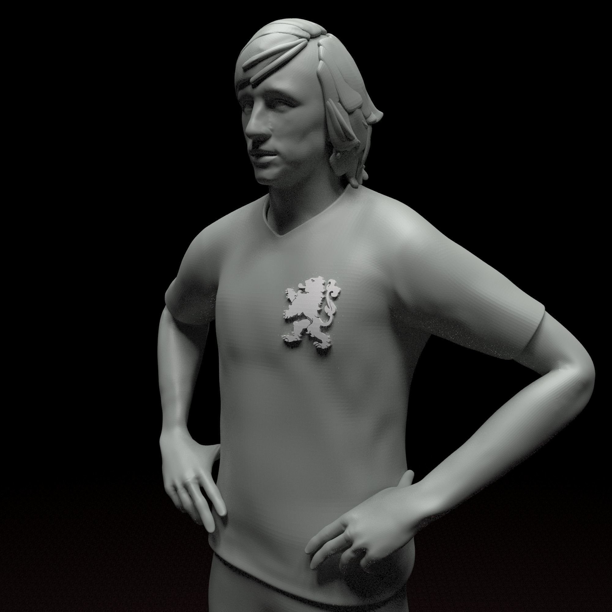 Johan Cruyff football player stl file 3D print model 3D model 3D ...