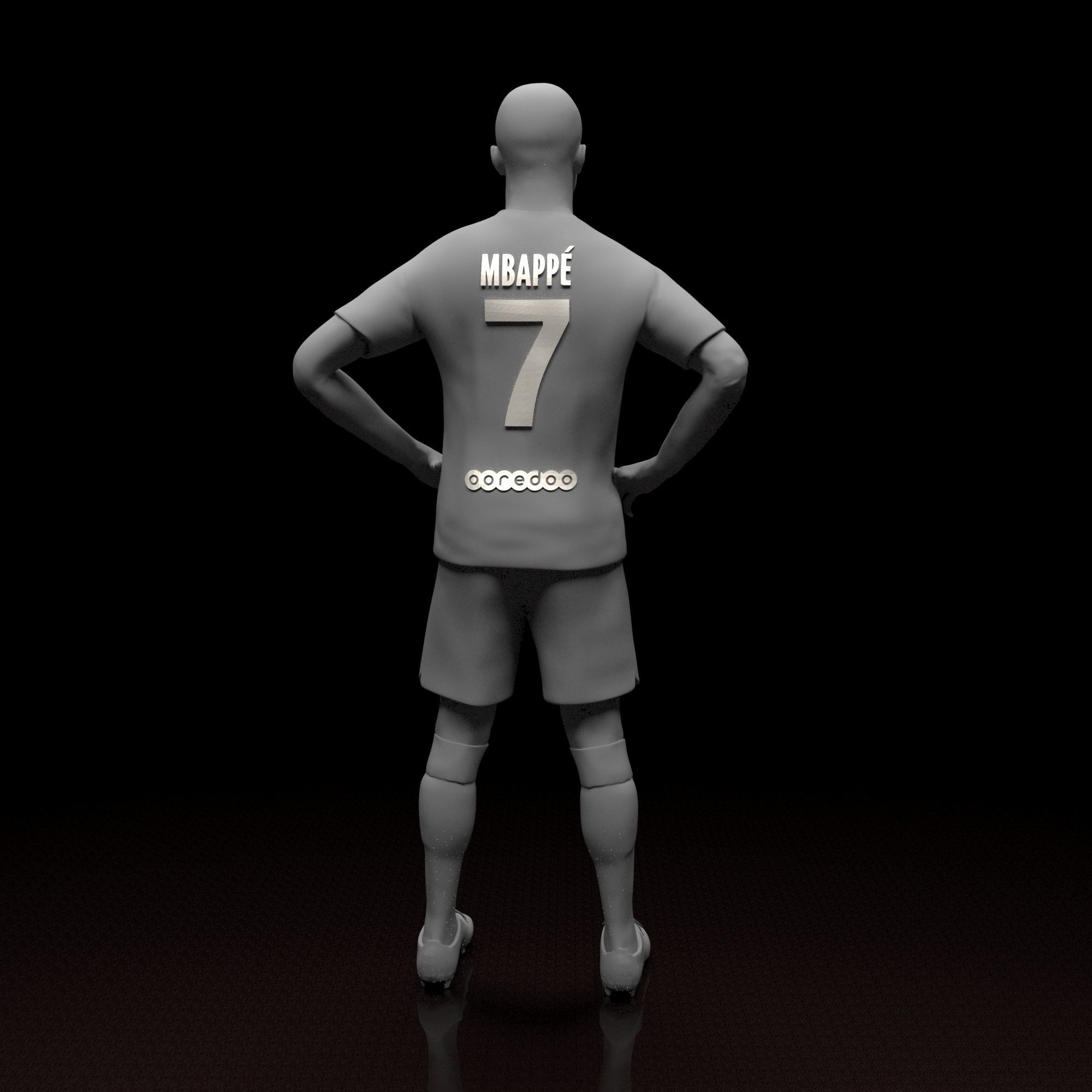 Kylian Mbappe footbaler stl file 3d model 3D model 3D printable | CGTrader