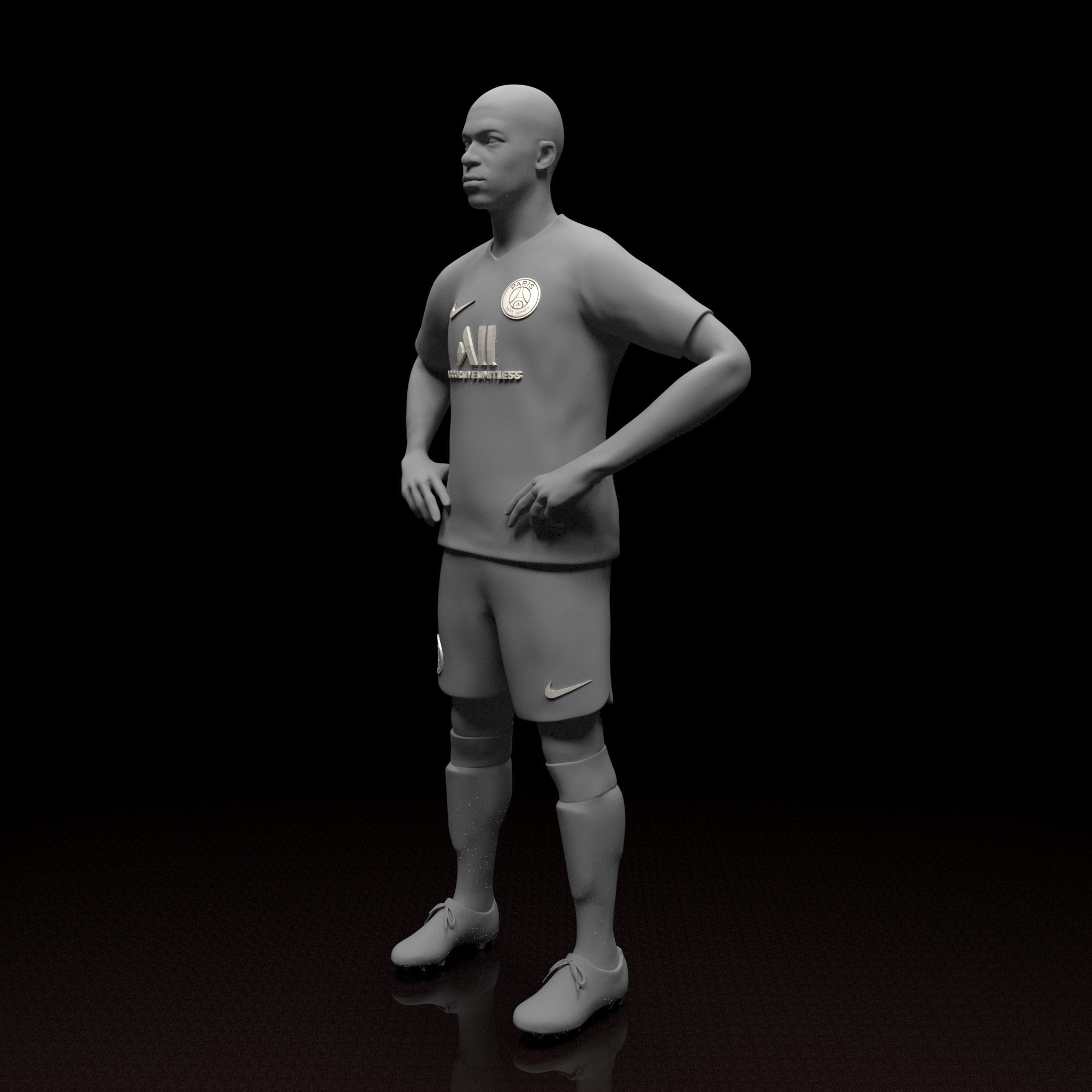 Kylian Mbappe footbaler stl file 3d model 3D model 3D printable | CGTrader
