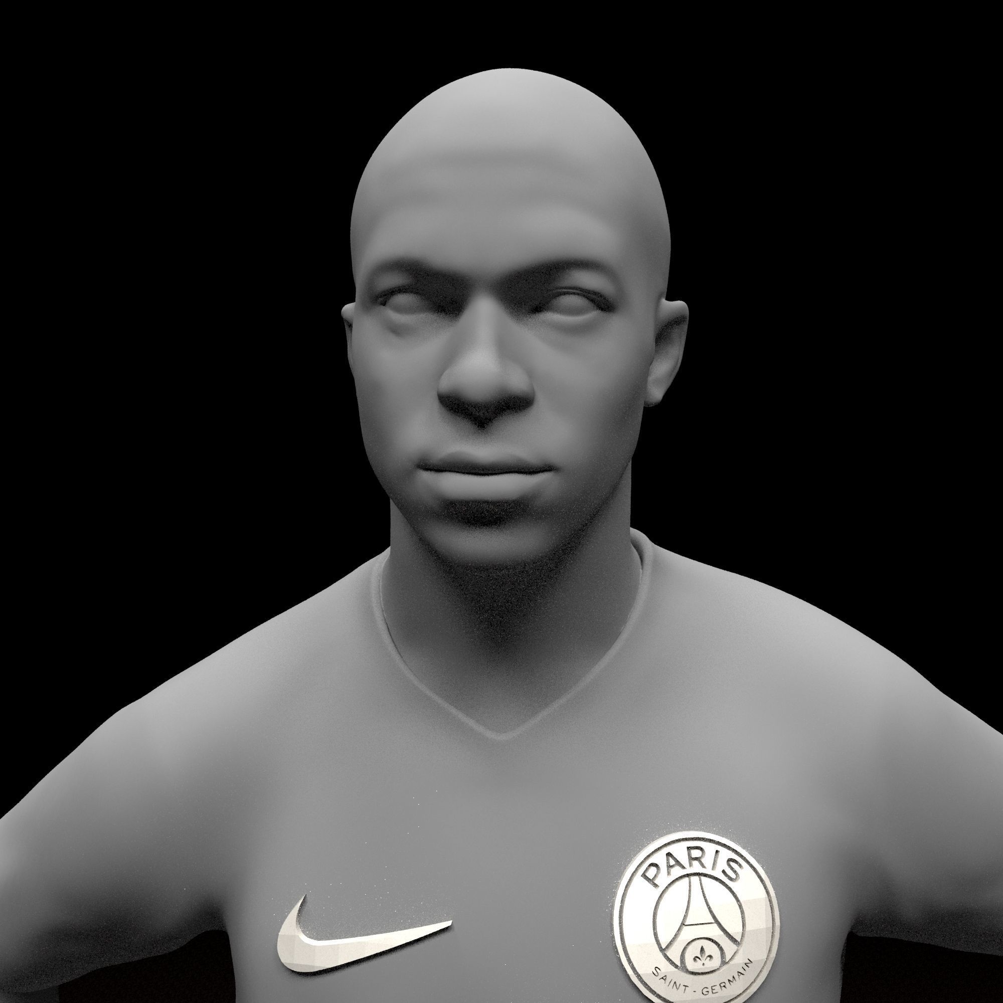 Kylian Mbappe footbaler stl file 3d model 3D model 3D printable | CGTrader